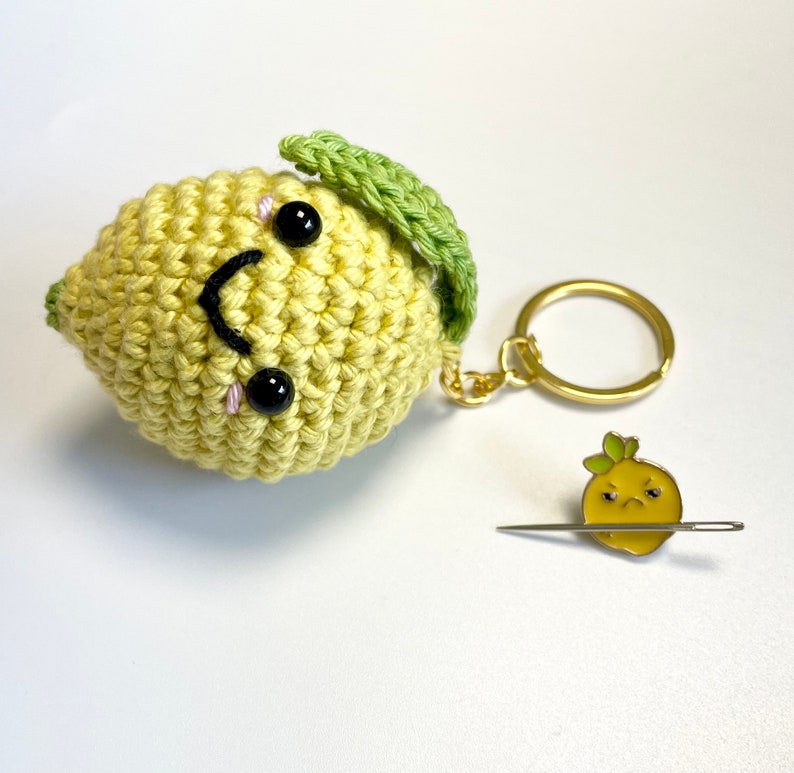 Lemon Amigurumi Crochet Keyring Kit / Bag Charm Kit. Contains Keyring ...