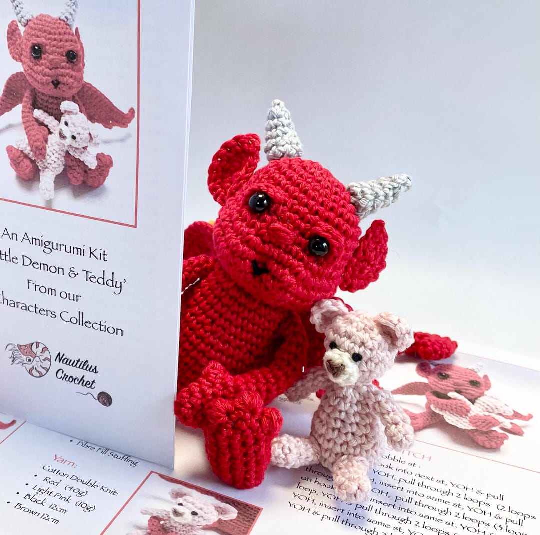 Demon & Teddy Crochet Pattern. Instant Digital Download. Simple Step by ...