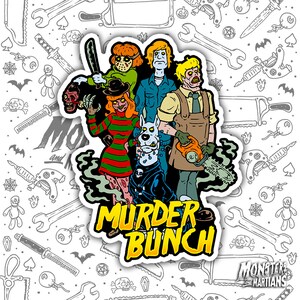 Murder Bunch Serial Killers Sticker, Horror Cartoons Sticker, Horror ...