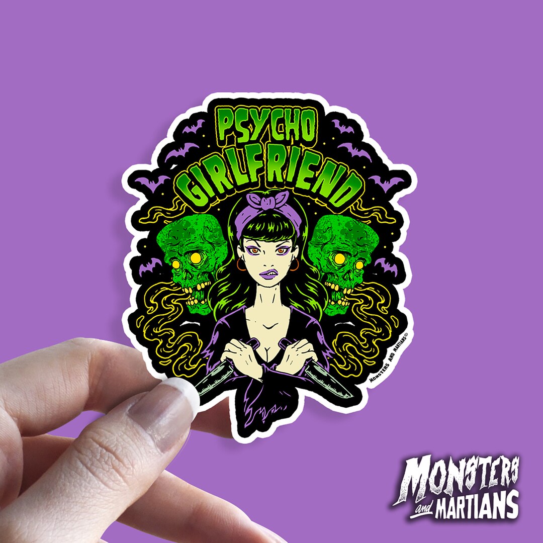 Psycho Girlfriend Goth Girl Vinyl Sticker Horror Punk Decal - Etsy