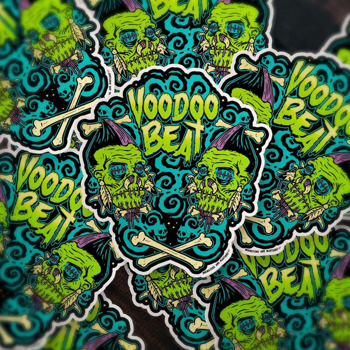 Voodoo Beat Vinyl Sticker Horror Punk Decal Psychobilly | Etsy