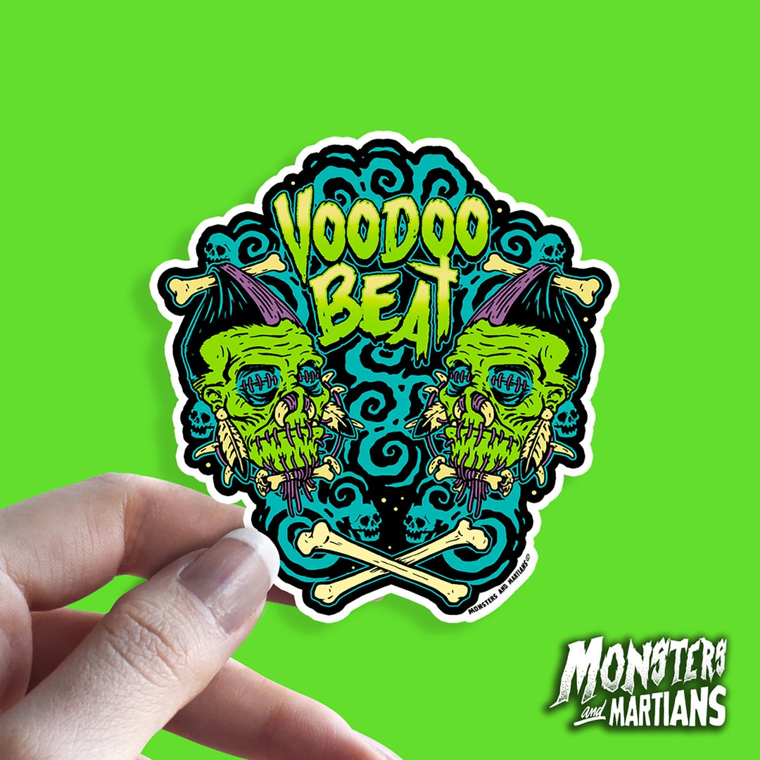 Voodoo Beat Vinyl Sticker, Horror Punk Decal, Psychobilly Rockabilly ...