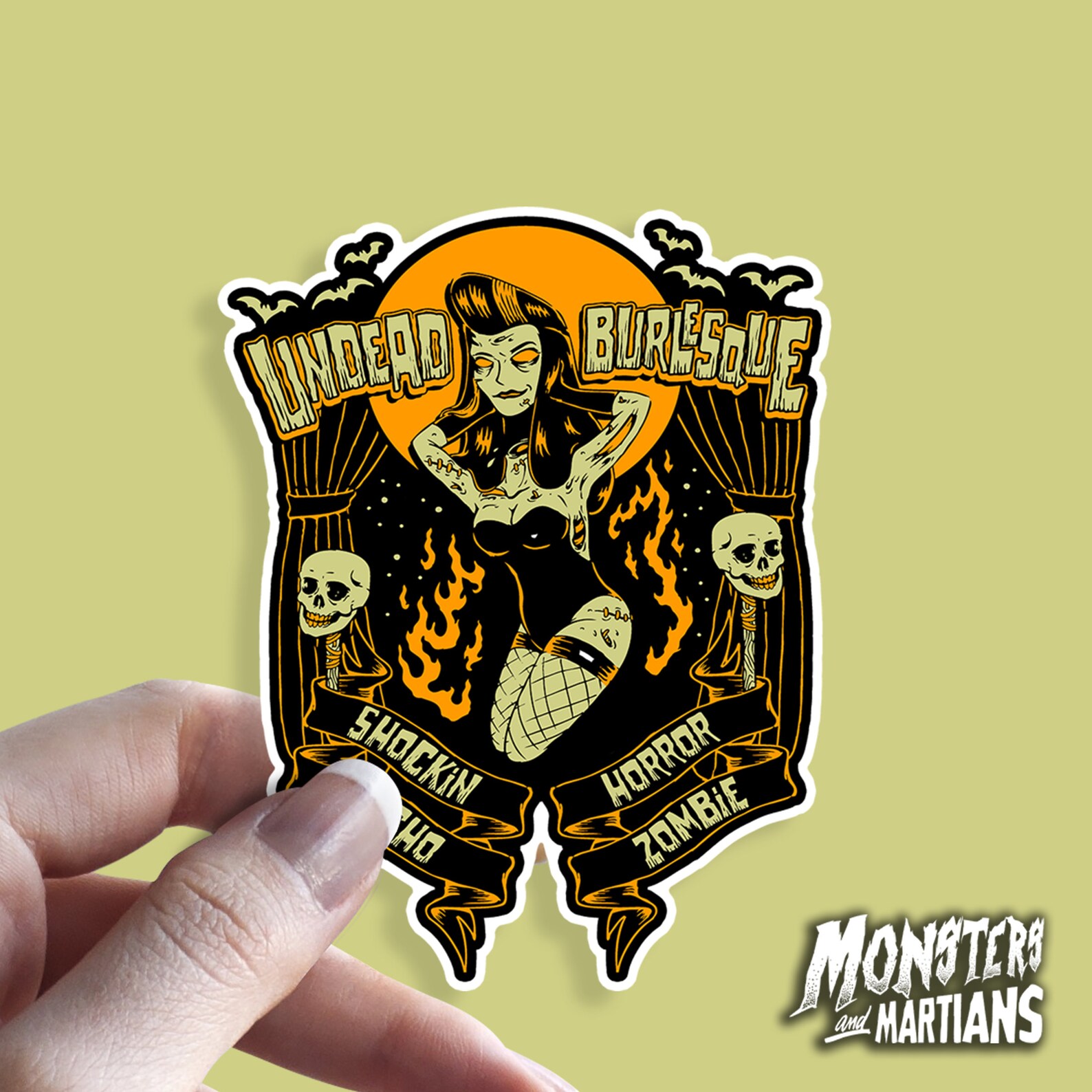 Undead Burlesque Pinup Vinyl Sticker Horror Punk Decal - Etsy
