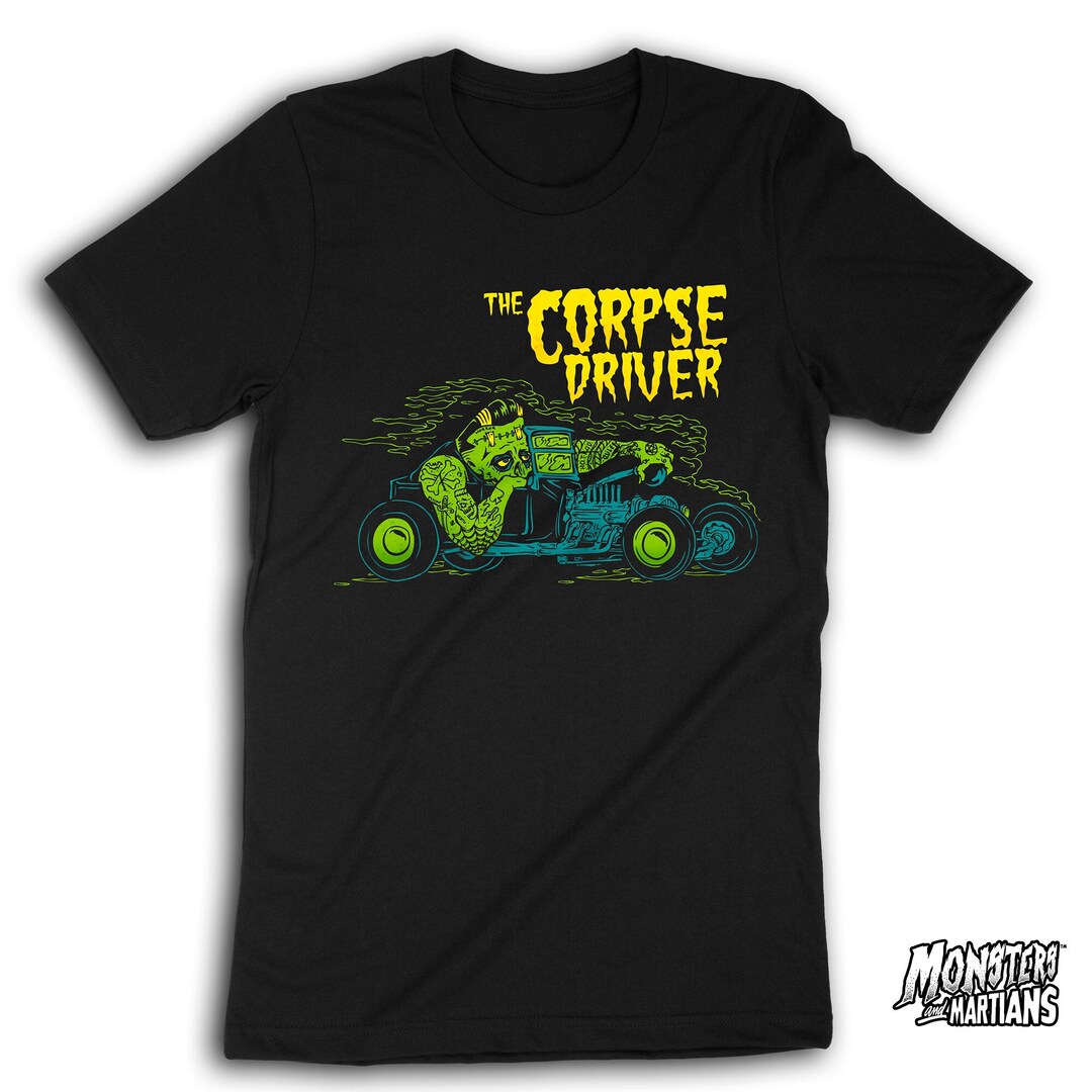 Frankenstein Hot Rod Shirt, Graveyard Greaser Hot Rod, Creepy Halloween ...
