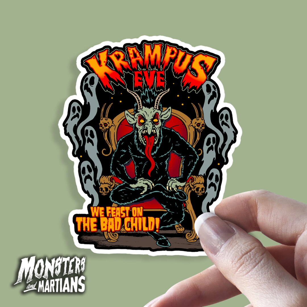 Merry Krampus Vinyl Sticker Bad Santa Decal Psychobilly - Etsy