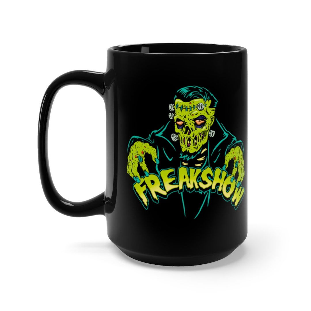 Frankenstein Freakshow Monster Undead Greaser Coffee Mug, Black, 15oz ...