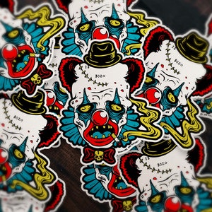 Bozo Scary Clown Vinyl Sticker for Car, Laptop, Notebook, Phone, Window ...