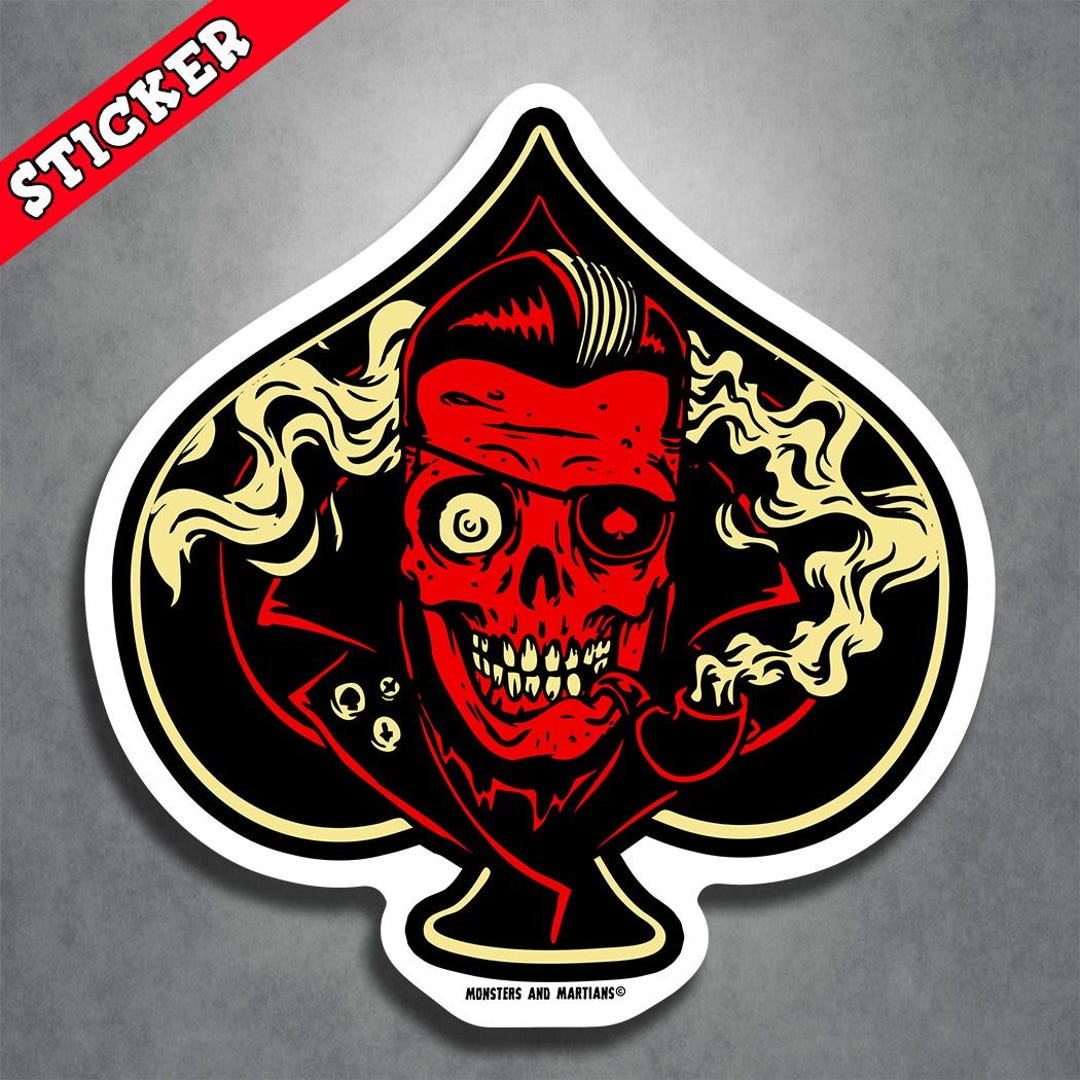 Horror, Rockabilly, Psychobilly, Ace of Spades Zombie Vinyl Decal ...