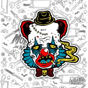 Bozo Scary Clown Vinyl Sticker for Car, Laptop, Notebook, Phone, Window ...