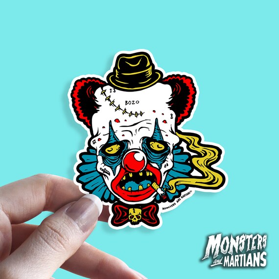 Bozo Scary Clown Vinyl Sticker Horror Punk Decal Psychobilly | Etsy