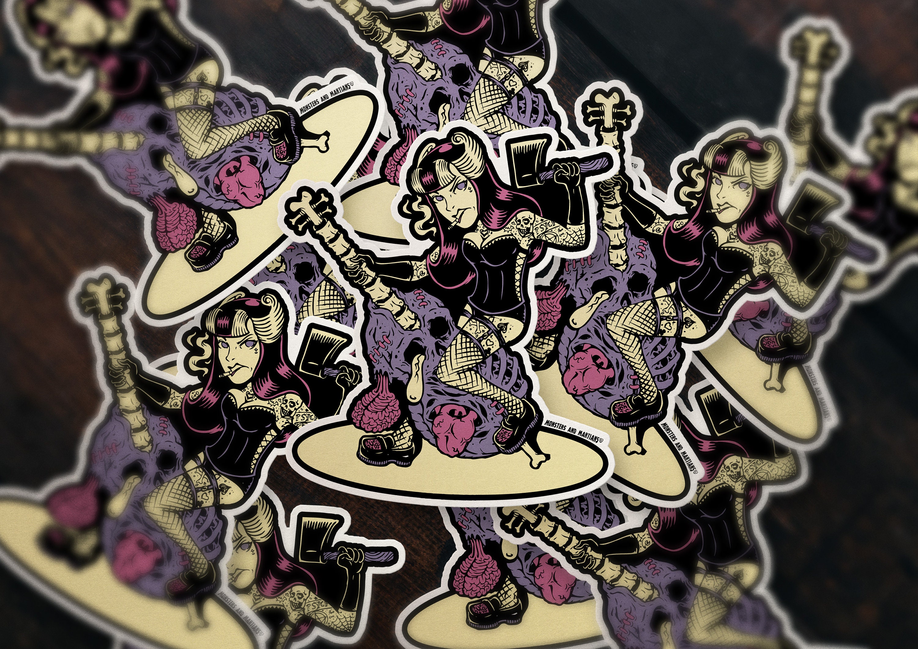 Goth Girl Pinup Vinyl Sticker Horror Punk Decal Psychobilly | Etsy