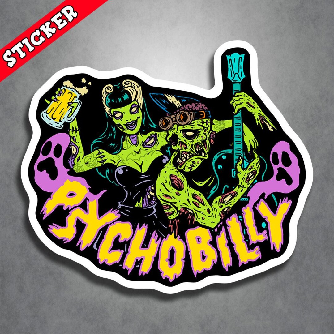 Halloween Laptop, Psychobilly Decal, Horror Vinyl Decal, Goth Girl Art ...
