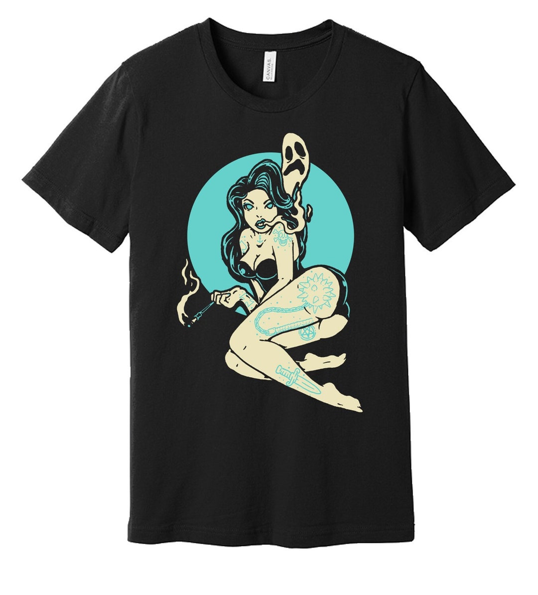 Sexy Goth Girl Pinup T-shirt Horror Punk Shirt Psychobilly - Etsy
