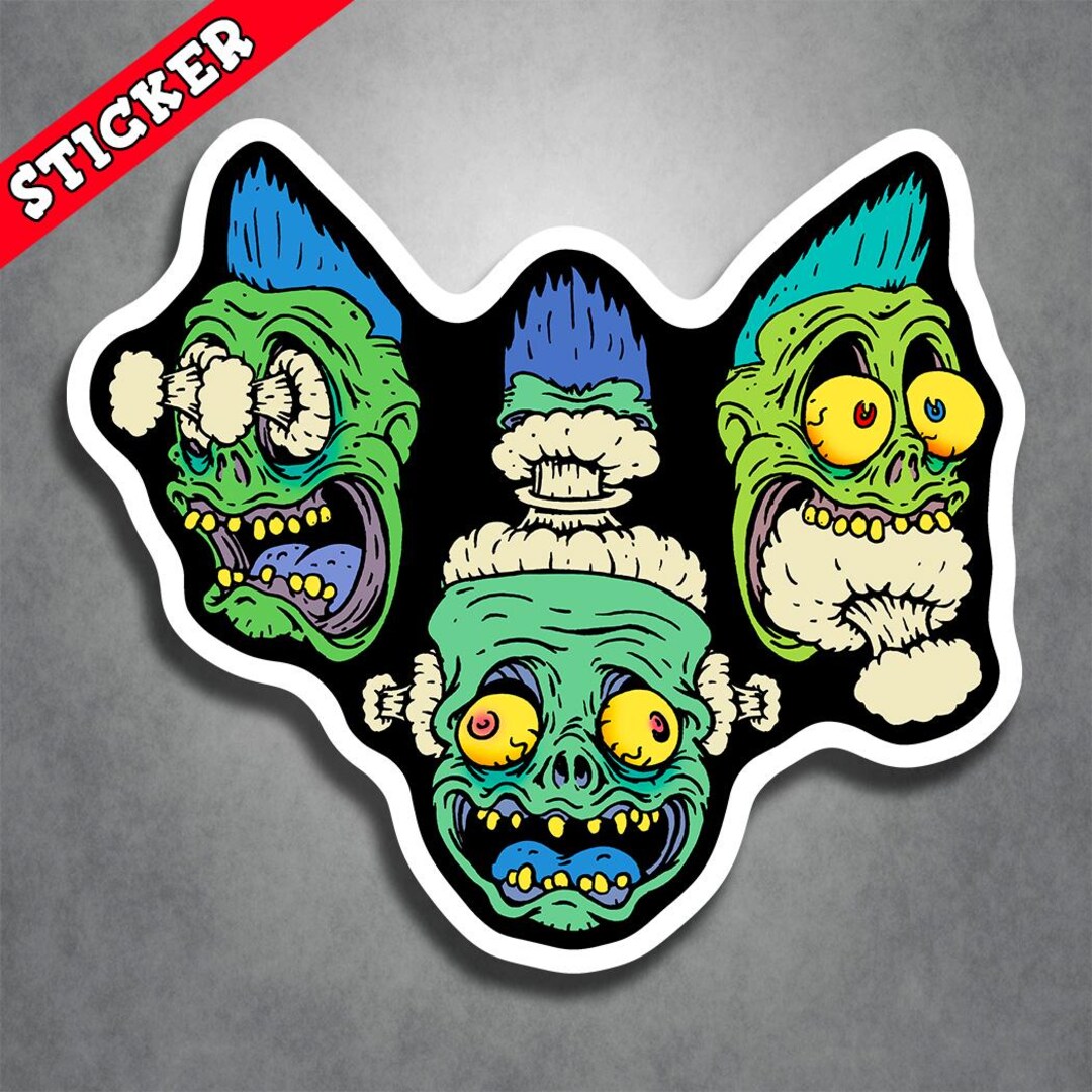 Horror, Psychobilly, Toolbox Stickers, Fink Monster Trio Vinyl Decal ...