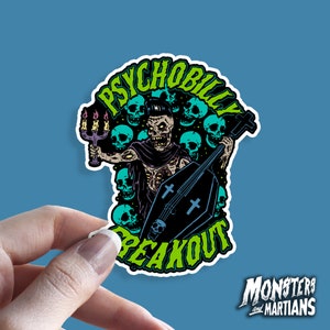 Psychobilly Bass Player Vinyl Sticker Lowbrow Zombie Horror - Etsy