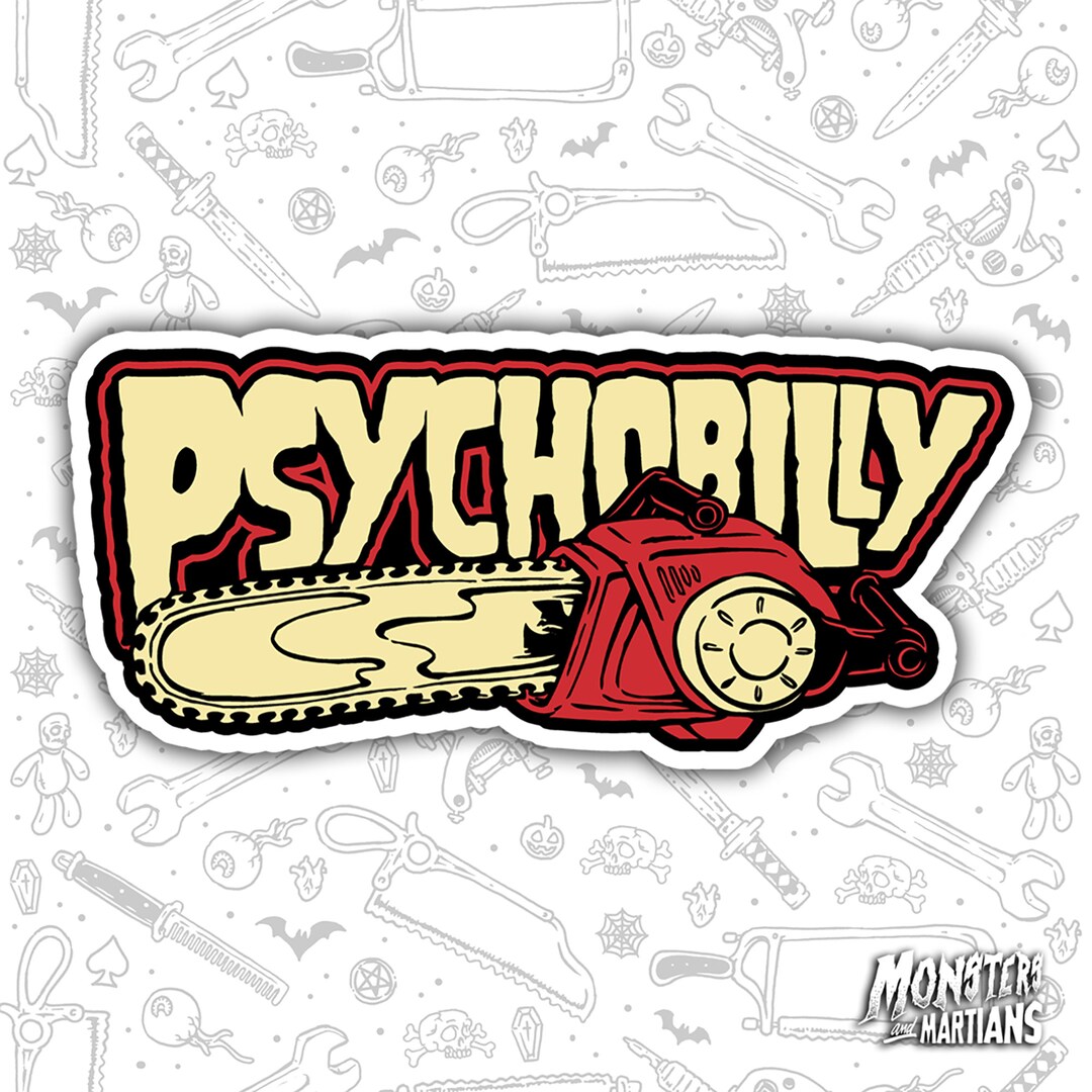Psychobilly Chainsaw Horror Vinyl Sticker Horror Punk Decal - Etsy