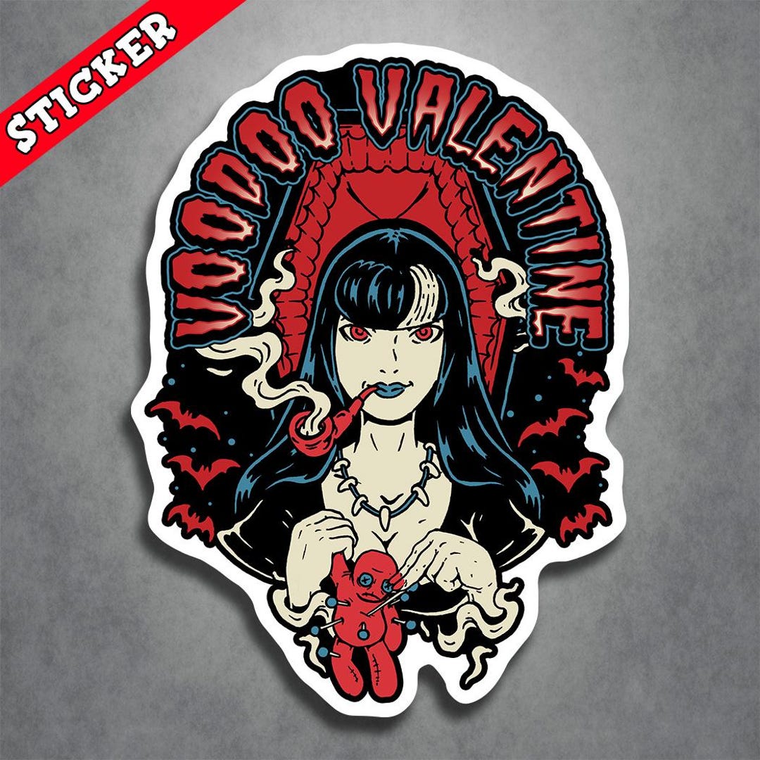 Voodoo Valentine Sticker, Black Magic, Voodoo Doll, Valentines Day ...