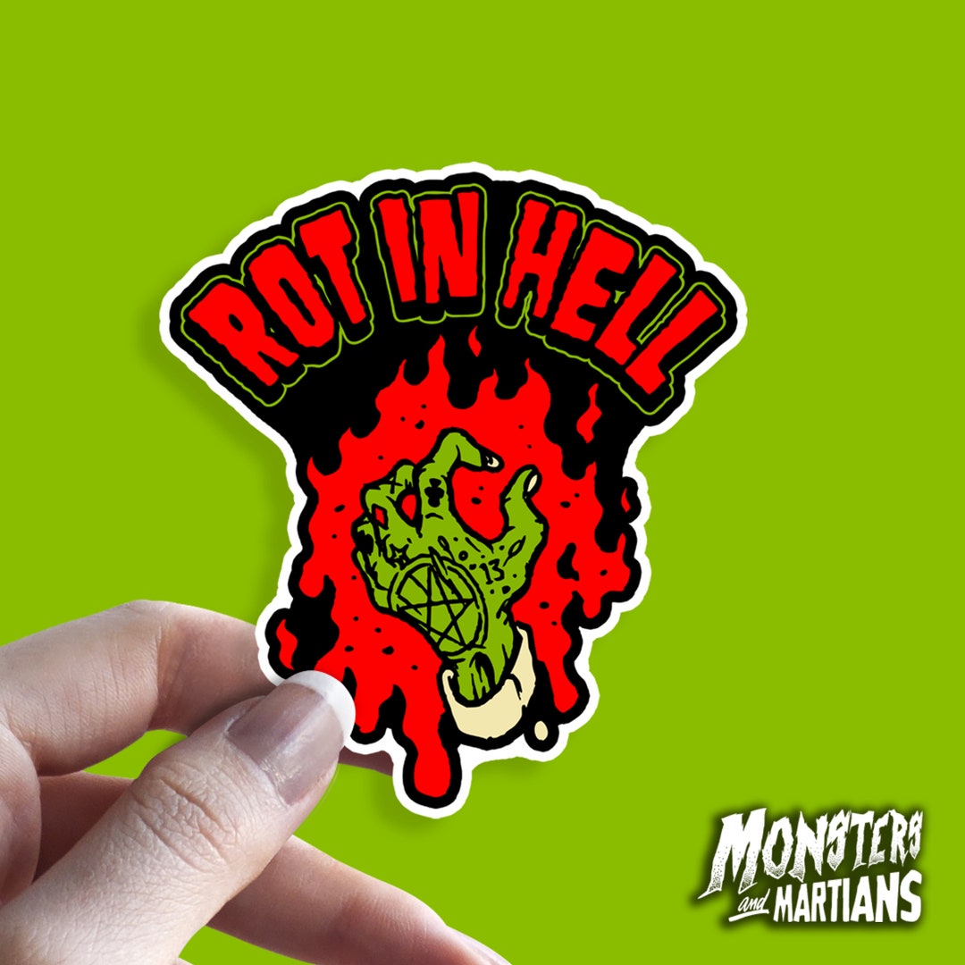 Zombie Hand Vinyl Sticker, Horror Punk Decal, Psychobilly Rockabilly ...