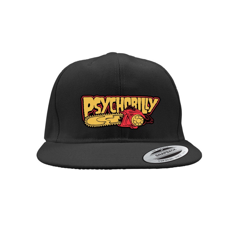 Old School Patch, Psychobilly Patch, Black Snapback Cap, Embroidered ...