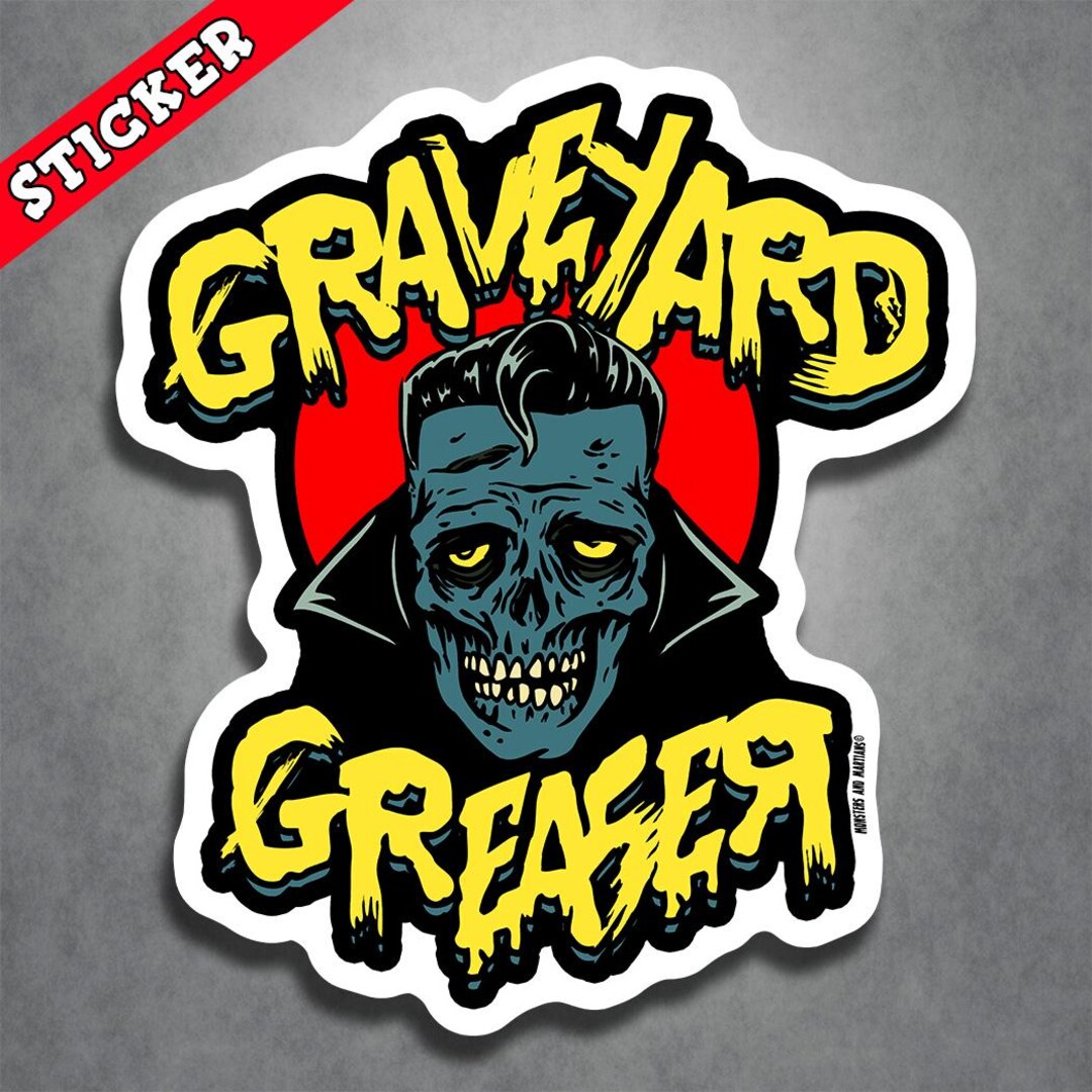 Greaser Frankenstein Vinyl Sticker, Horror Punk Decal, Psychobilly ...