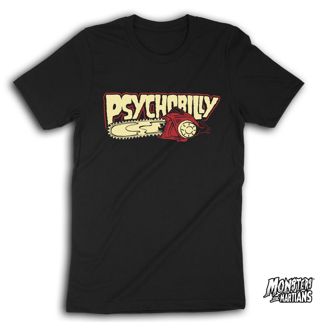 Psychobilly T-shirt, Chainsaw Horror Punk, and Rockabilly Style Apparel 1214 - Etsy