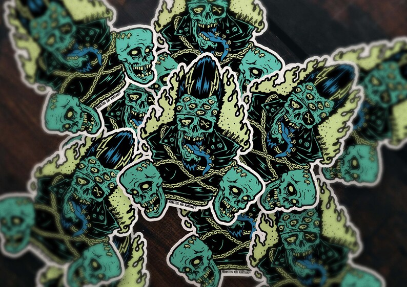 Psycho Zombie Vinyl Sticker Horror Punk Decal Psychobilly - Etsy