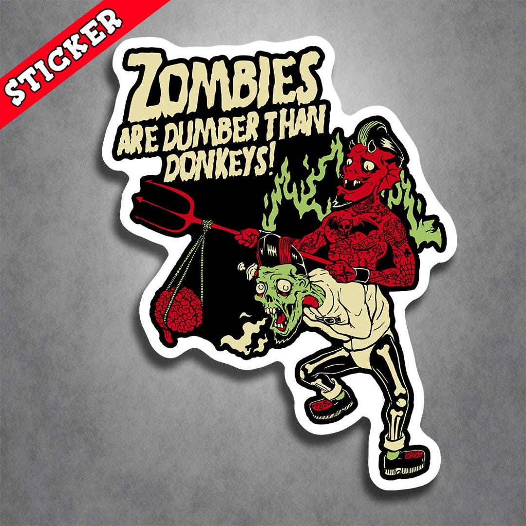 Horror, Psychobilly, Lowbrow Art, Zombie Vinyl Decal, Creepy Punk ...