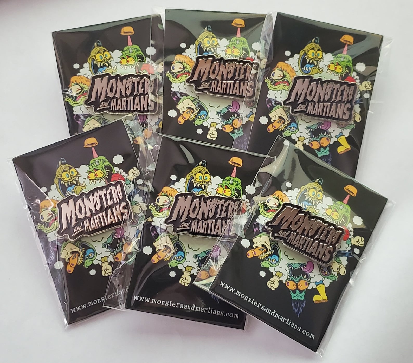 Monsters and Martians Logo Brand Horror Themed Enamel Pin - Rockabilly ...
