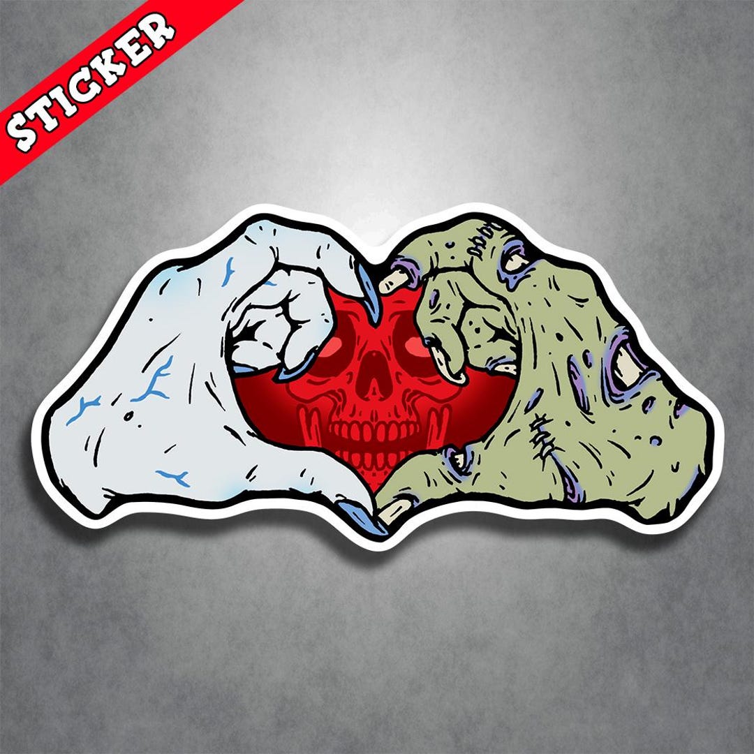 Monster Love Valentines I Love You Vinyl Sticker, Horror Punk Decal ...