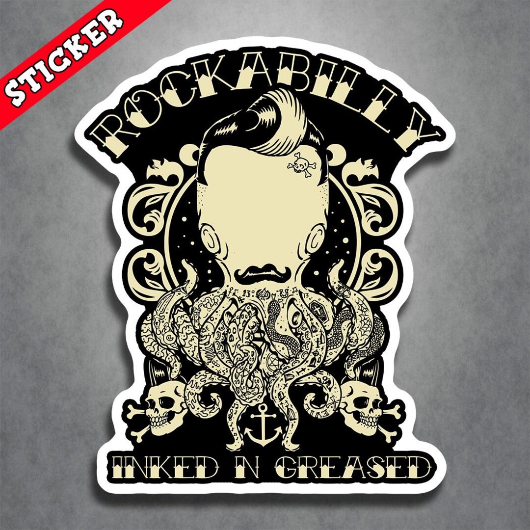 Psychobilly, Halloween, Rockabilly Style, Vinyl Sticker, Lowbrow Horror ...