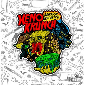 Xeno Krunch Cereal Vinyl Sticker, Horror Decals, Aliens Sticker ...