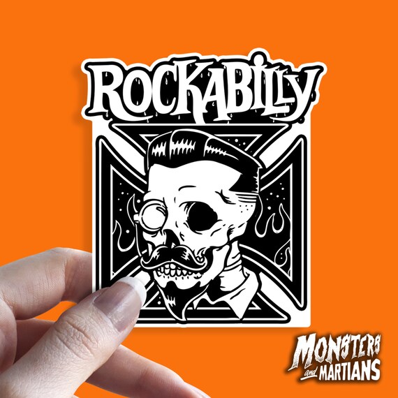 Rockabilly Cross Vinyl Sticker Horror Punk Decal Psychobilly | Etsy