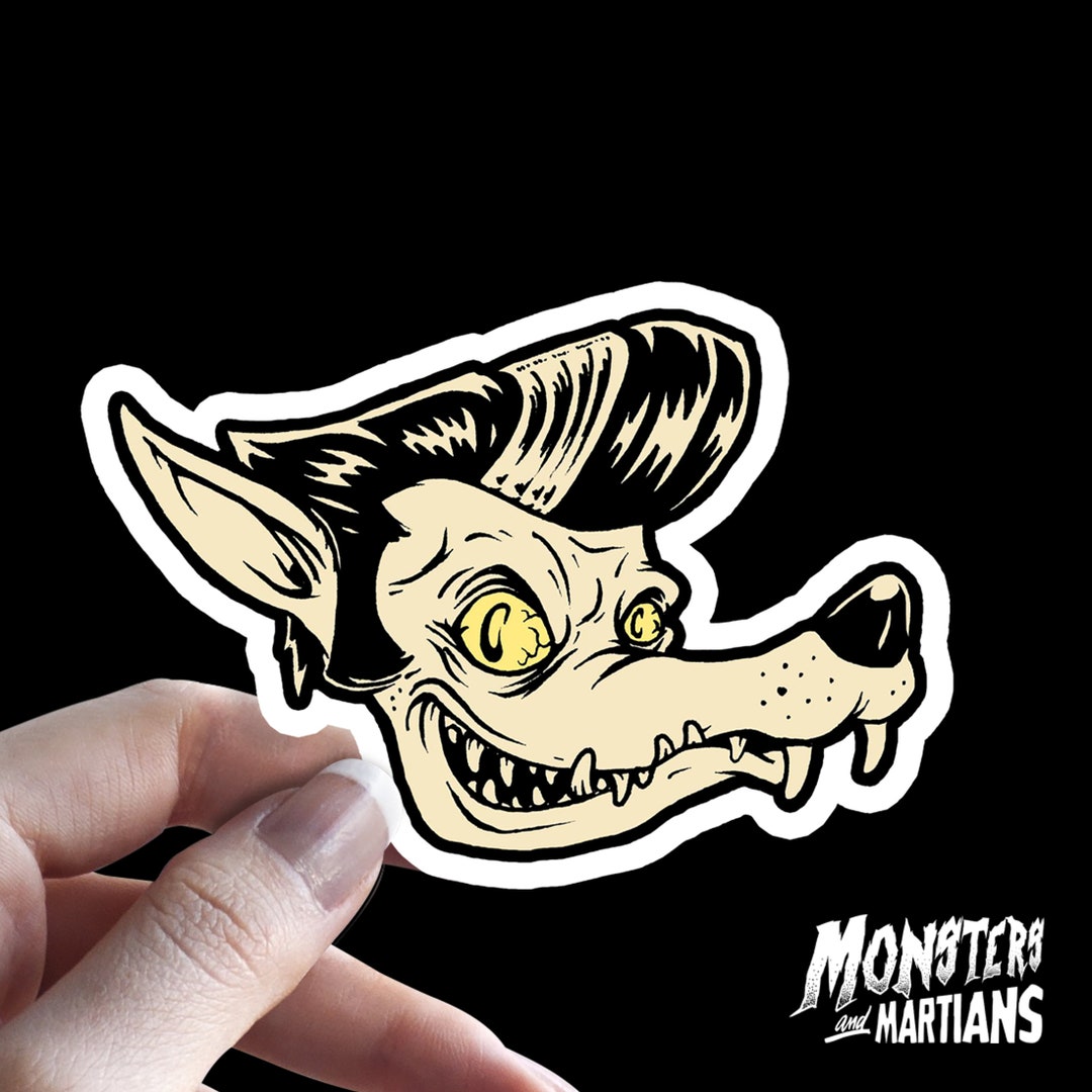 Rockabilly Big Bad Wolf Vinyl Sticker, Horror Punk Decal, Psychobilly ...
