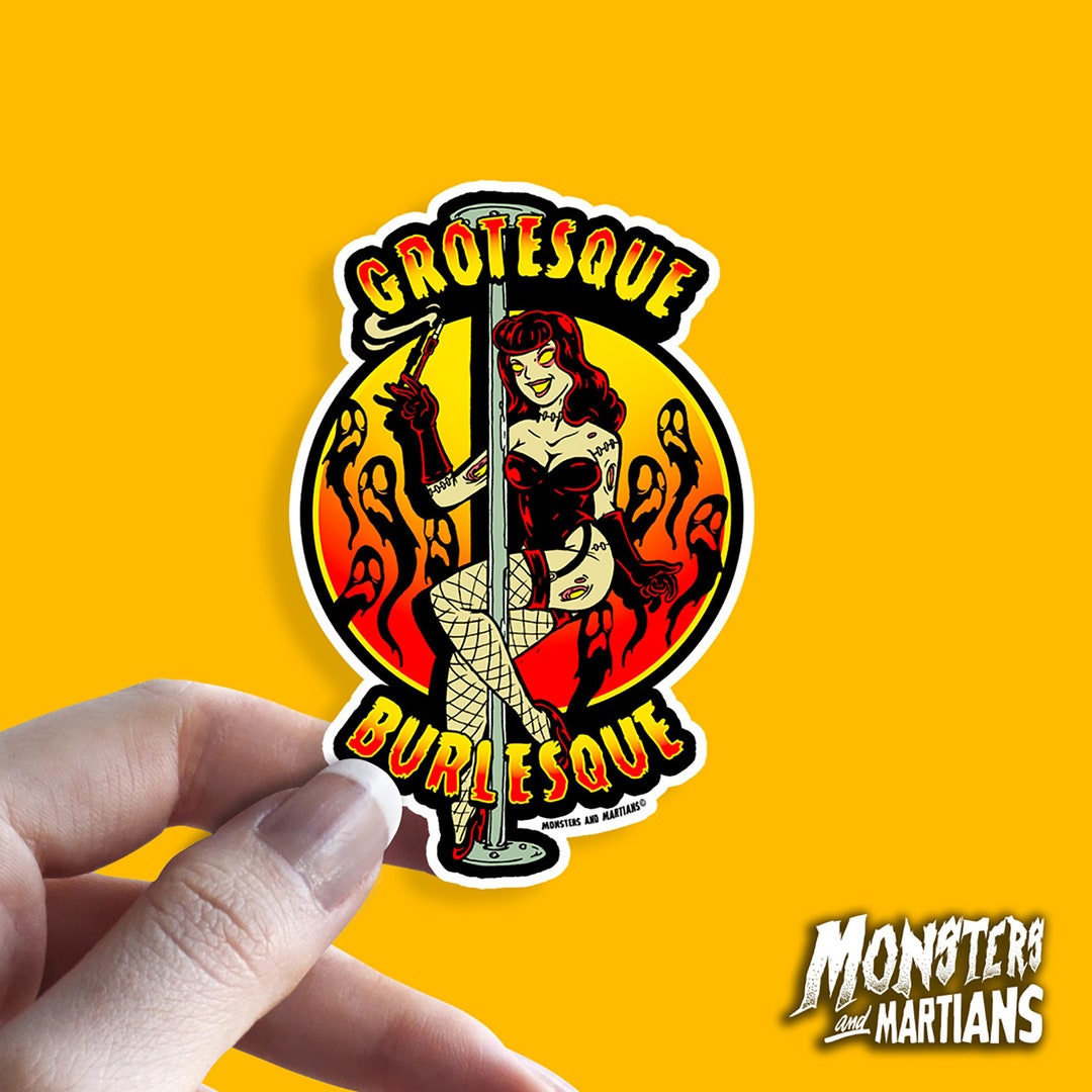 Grotesque Burlesque Vinyl Sticker, Horror Punk Decal, Psychobilly ...