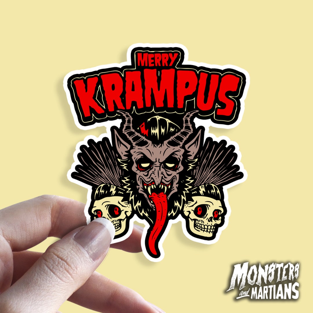 Merry Krampus Vinyl Sticker, Bad Santa Decal, Psychobilly Rockabilly ...