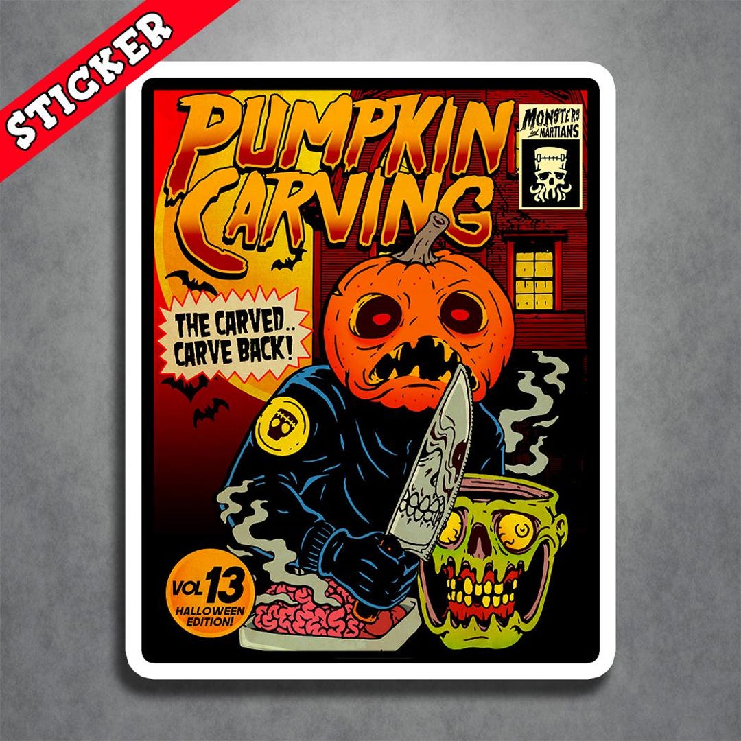 Pumpkin Carving, Horror Movie Sticker, Halloween Sticker, Jack O ...