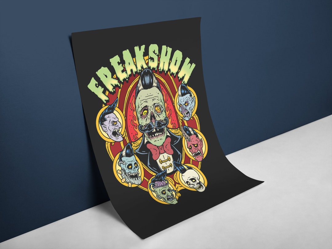 Freakshow Monsters Wall Poster Horror Punk Art Pyschobilly - Etsy