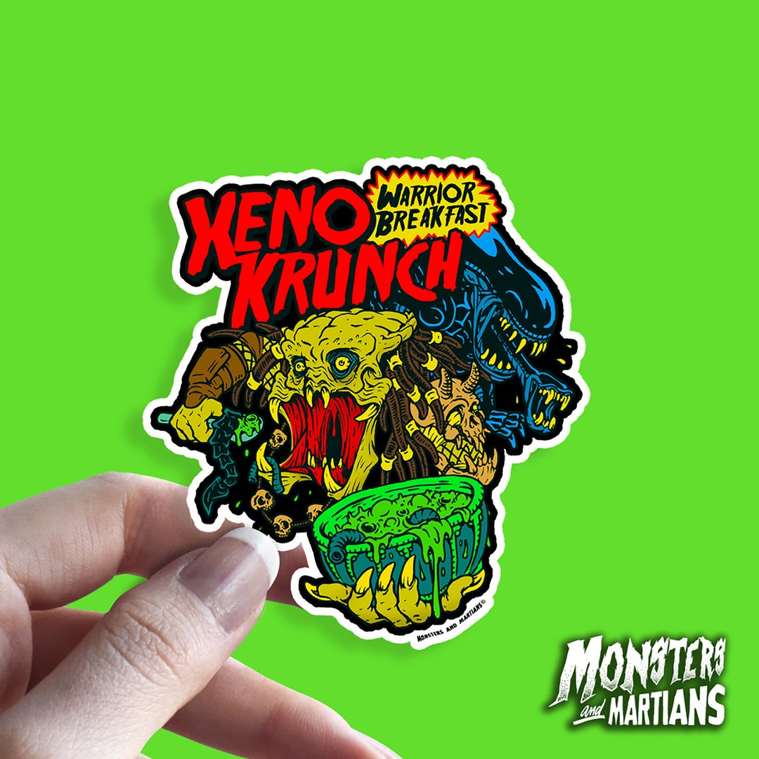 Xeno Krunch Cereal Vinyl Sticker, Horror Decals, Aliens Sticker ...