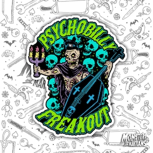 Psychobilly Bass Player Vinyl Sticker Lowbrow Zombie Horror - Etsy