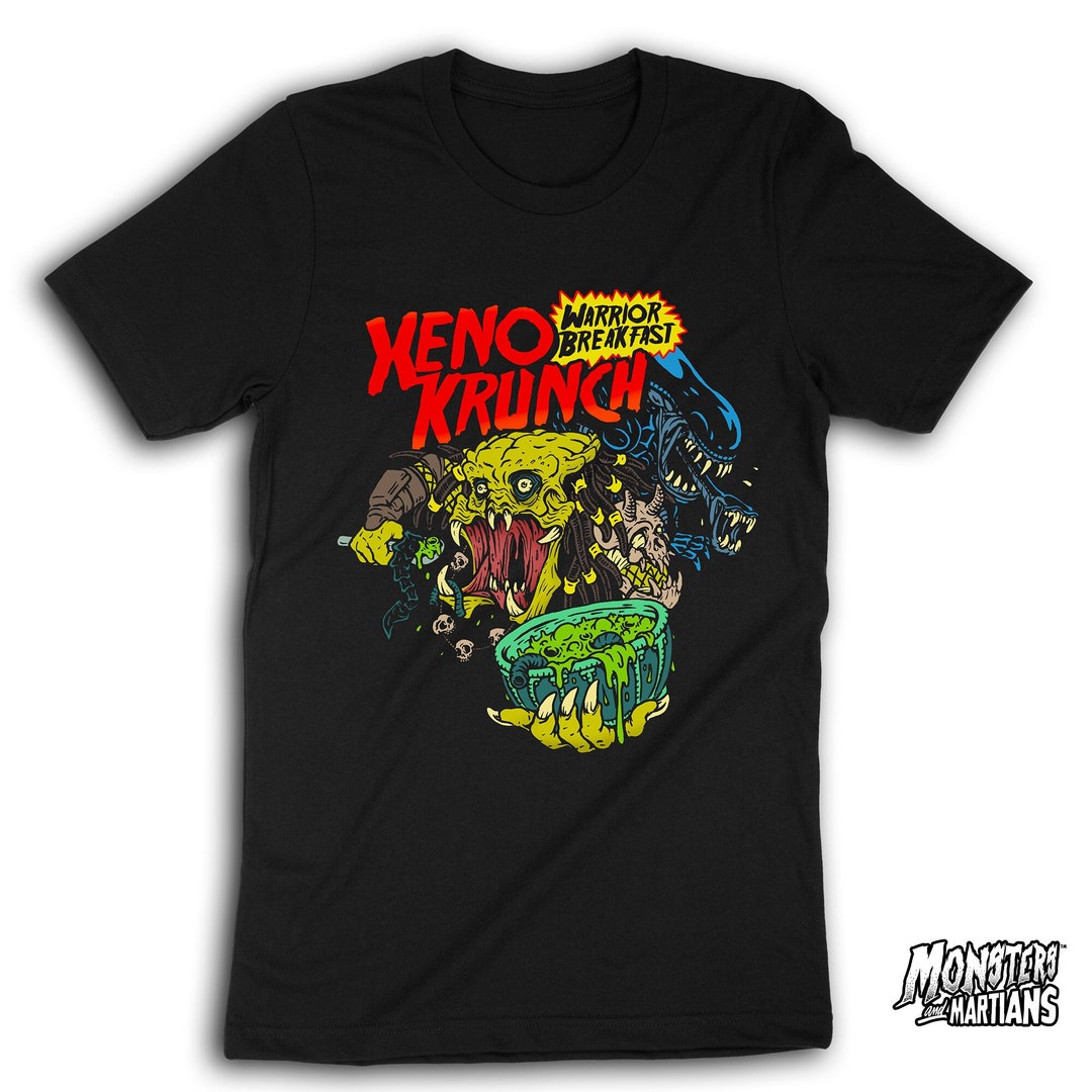 Xeno Krunch Alien T-shirt, Horror Scifi Shirt, Psychobilly Clothing ...