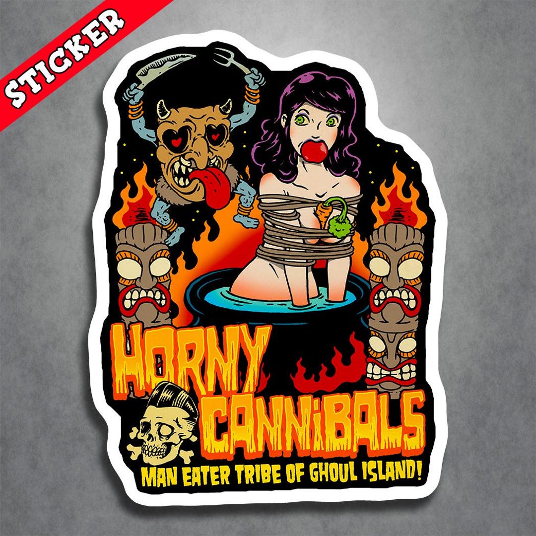 Horror, Psychobilly, Shrunken Head, Tiki Vinyl Decal, Punk Rockabilly ...