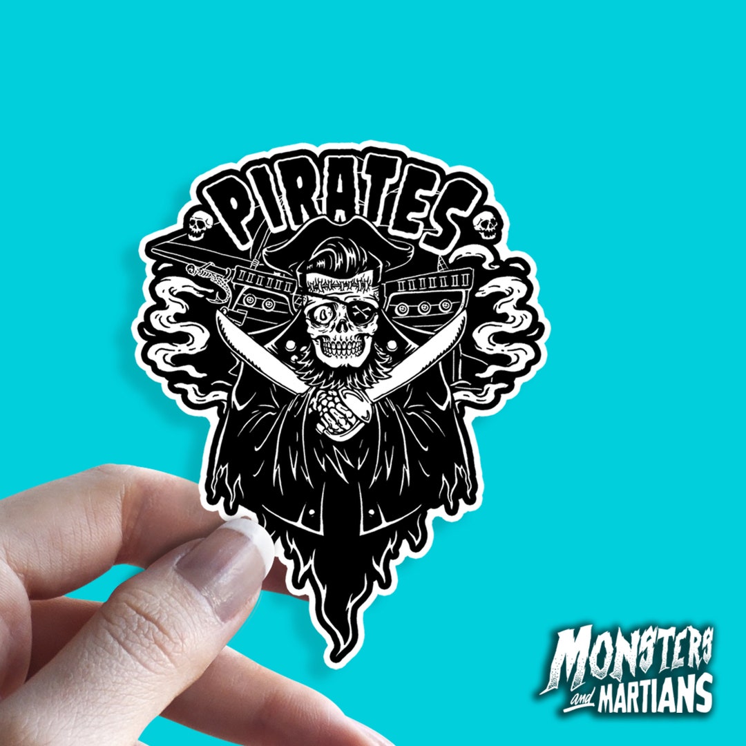 Pirate Captain Vinyl Sticker, Goth Stickers, Horror Stickers, Halloween ...