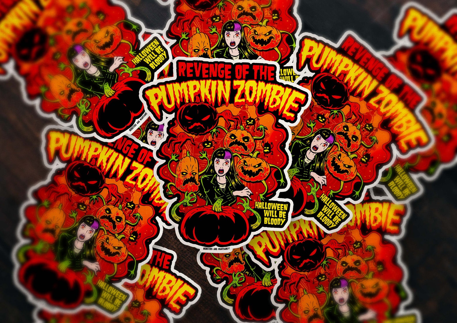 Revenge of the Pumpkin Zombie Vinyl Sticker Horror Punk - Etsy