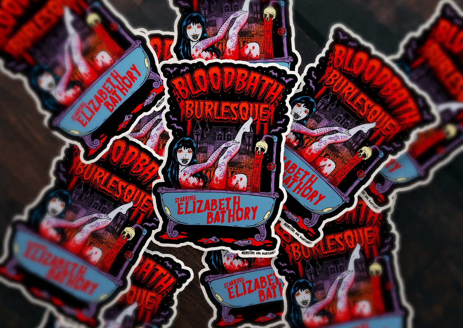 Bloodbath Burlesque Vampire Vinyl Sticker Horror Punk Decal - Etsy