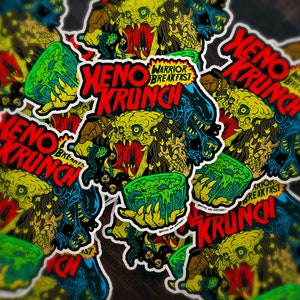 Xeno Krunch Cereal Vinyl Sticker, Horror Decals, Aliens Sticker ...