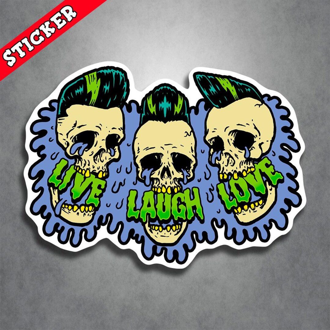 Horror, Rockabilly, Psychobilly, Live Laugh Love Skull Decal, Punk ...