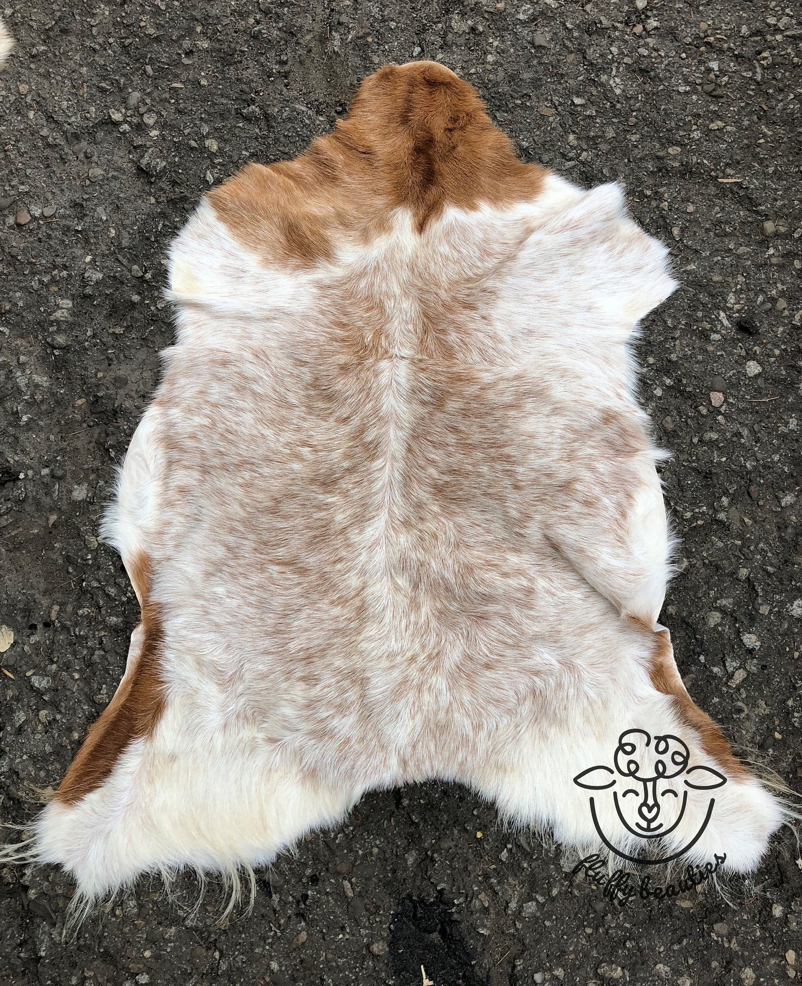 New Genuine Big Goat Rug Carmel/White Spots Throw Ginger Goat | Etsy