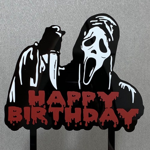 Scream Inspired Ghostface Happy Birthday Cake Topper - Etsy