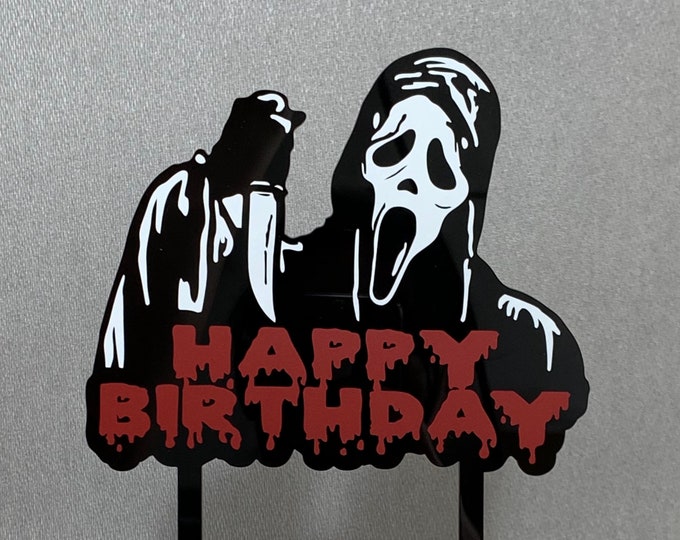 Scream Inspired Ghostface Happy Birthday Cake Topper - Etsy