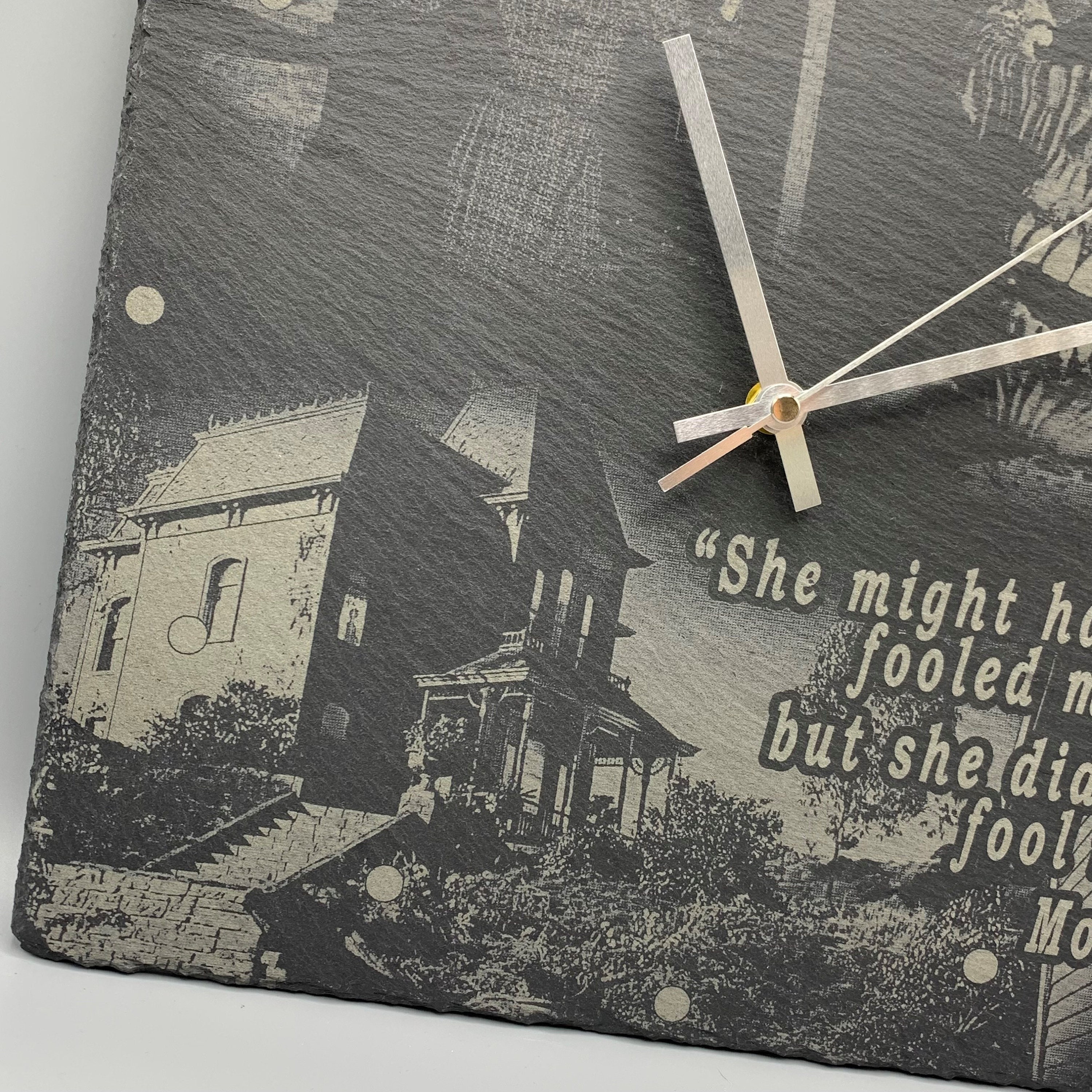 Psycho Inspired Norman Bates and Mother Slate Clock With - Etsy UK